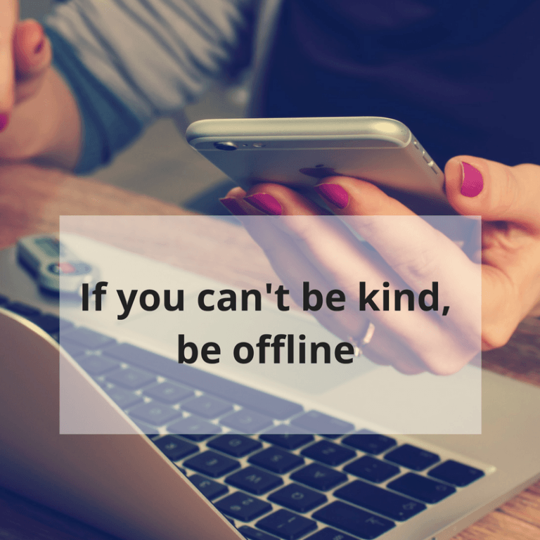 If you can't be kind, be offline - Me, Annie Bee
